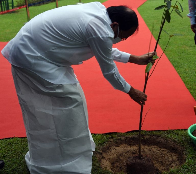 Vice President Plants Rudraksha Tree in Parliament House