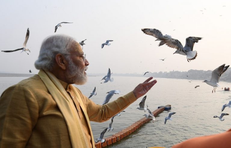 PM Narendra Modi Bird Watching along River Ganga in Varanasi